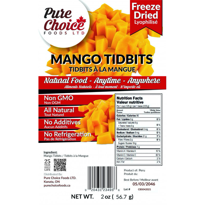 Pure Choice - Freeze Dried Mango Tidbits – SOS Gear Online